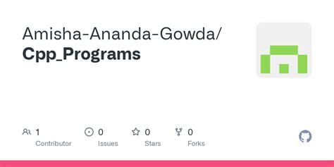 Github Amisha Ananda Gowdacppprograms