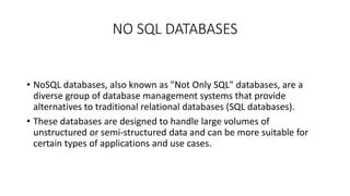 TYPES OF NO SQL DATABASES Pptx