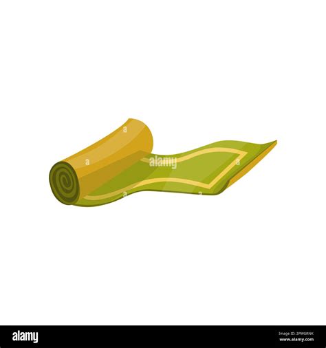 Rolled Up Rectangular Green Mat Cartoon Vector Illustration Stock Vector Image And Art Alamy