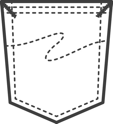 Denim Pocket Patch Outline Element For Uniform Or Casual Style Clothes Dresses And Shirts