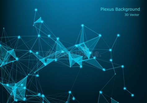 Abstract Vector Illuminated Particles And Lines Plexus Effect With
