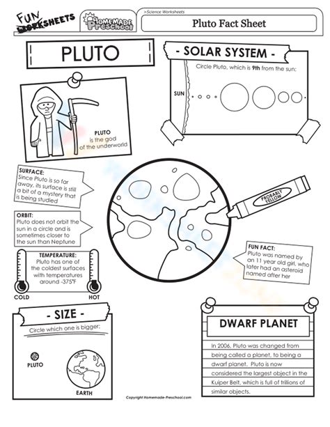 Pluto Fact Worksheet