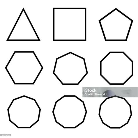 기호 삼각형 사각형 오각형 육각형 육각형 팔각형 육각형 아이콘 다각형 모양입니다 상징에 대한 스톡 벡터 아트 및 기타 이미지 Istock