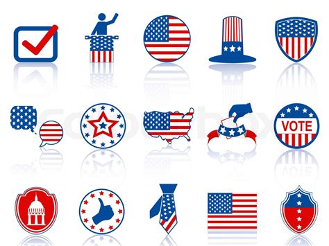 Election Icons And Buttons Stock Vector Colourbox
