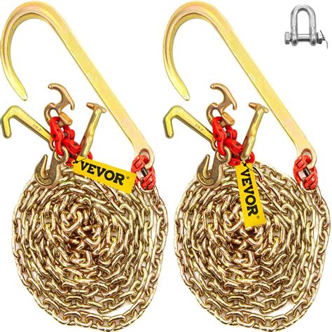 Vevor J Hook Chain 5 16 X 10 Ft Bridle Tow Chain G80 Bridle