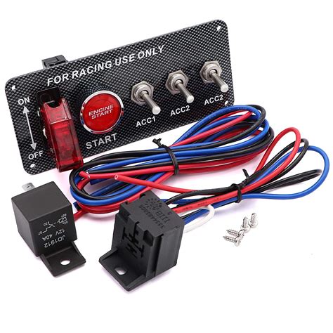12v Ignition Switch Panel 5 In 1 Racing Car Engine Start