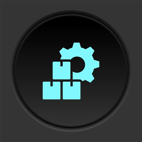 Dark Button Icon Mass Production Boxes Button Banner Round Badge Interface For Application