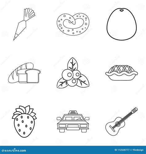 Useful Nutrition Icons Set Outline Style Stock Vector Illustration Of Beverage Isolated