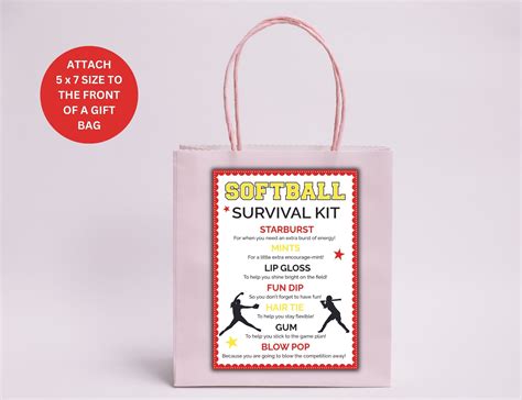 Printable Softball Survival Kit Softball Player T Idea Softball