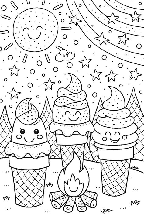 Ice Cream Summer Coloring Pages