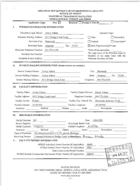 Fillable Online Npdes Application Forms For Individual Permits Fax