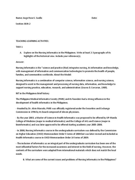 ncm 110 nursing informatics week 1 answer pdf health informatics