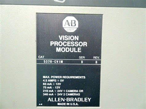 used allen bradley 5370 cvim processor module ser b rev b 5370cvim sb