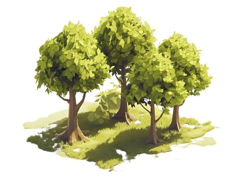 Premium Psd Isometric Tree Cutout