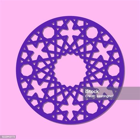 원 형태의 장식 기하학적 아랍어 패턴컷 아웃 실루엣 패널 인쇄 레이저 절단 스텐실 조각을위한 템플릿 벡터 그림입니다 0명에 대한 스톡 벡터 아트 및 기타 이미지 Istock