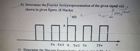 [get Answer] B Determine The Fourier Series Representation Of The Given Signal 𝐱 T Shown In