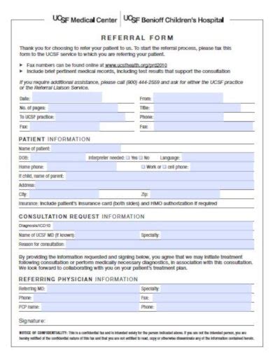 12 Best Medical Referral Form Templates Pdf