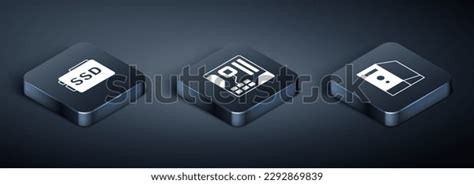 Set Isometric Ssd Card Case Computer Stock Vector Royalty Free Shutterstock