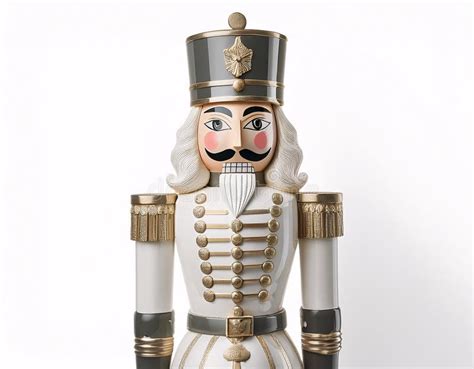 A Classic Nutcracker Soldier With A White And Gold Uniform Ready To Guard Your Christmas