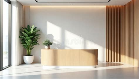 Modern Office Reception Area Featuring Minimalist Design With Sleek
