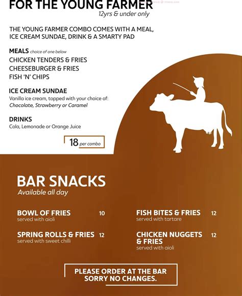 Online Menu Of The Farmers Son Restaurant Feilding New Zealand 4702