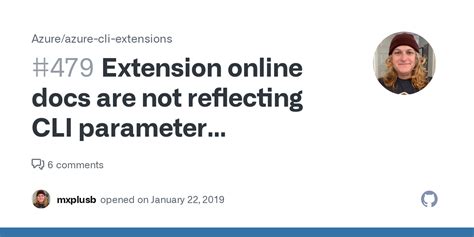 extension online docs are not reflecting cli parameter metadata