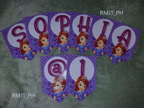 Sofia The First Theme Personalize Banner 1 Flag Per Name Number Lazada Ph