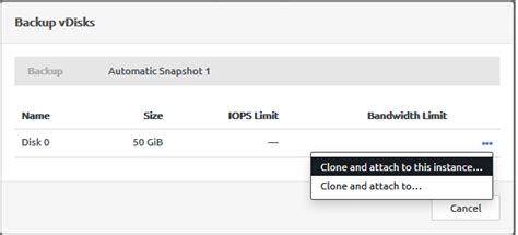 Attaching A Vdisk To An Instance From Its Own Backup Thinkagile Cp Lenovo Docs