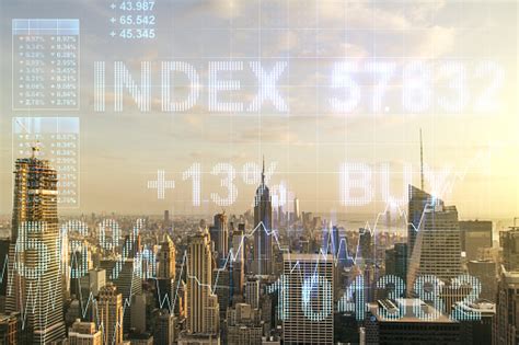 뉴욕 고층 빌딩 배경 연구 및 분석 개념에 가상 창조적 인 금융 차트 홀로그램의 멀티 노출 다중 노출에 대한 스톡 사진 및 기타 이미지 Istock