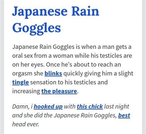 Japanese Rain Goggles Japanese Rain Goggles Is When A Man Gets A Oral