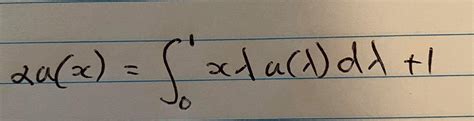 Solved Solve The Fredholm Integral Equation Step By Step