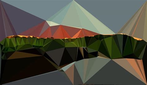 Abstract Art Landscape Of Triangles Digital Art By Elena Kosvincheva