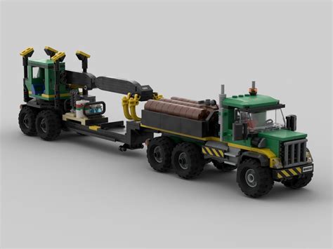 Lego Moc Heavy Haul Logging Truck And Loader By Haulingbricks Rebrickable Build With Lego