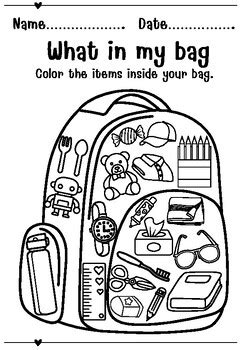 What In My Bag Practice Observing And Coloring By April My Tpt