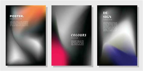 Grey Fluid Blurred Gradient Mesh Background Template Copy Space Set Dynamic Colour Gradation
