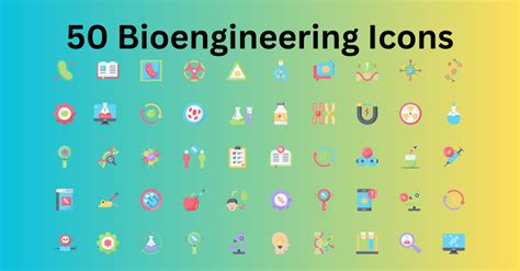 Bioengineering Icon Set 50 Flat Icons Svg And Ai Files