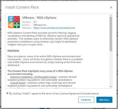 VGarethLewis VMware VRealize Log Insight Part VMware NSX Integration Via Content Packs