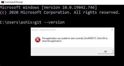 Error 0xc0000017 The Application Was Unable To Start Correctly