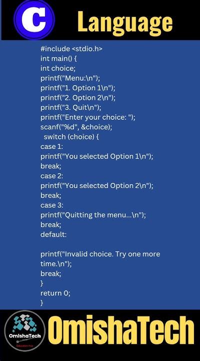 Switch Case Program In C Programming Switchcase Switchcaseprogram