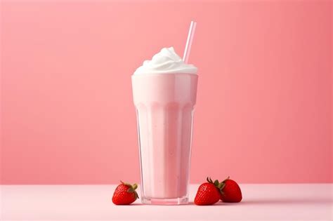 premium ai image delicious strawberry shake