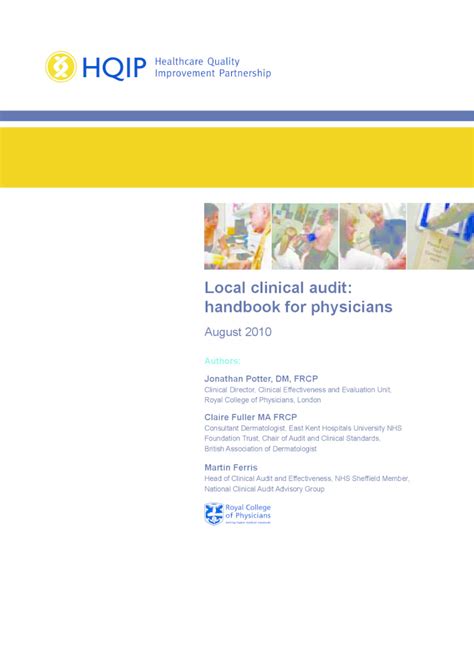 Hqip Local Clinical Audit Handbook For Physicians Hqip