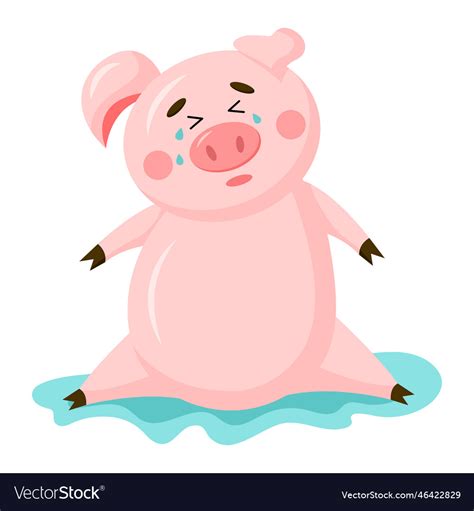 Sad Crying Pig Cartoon