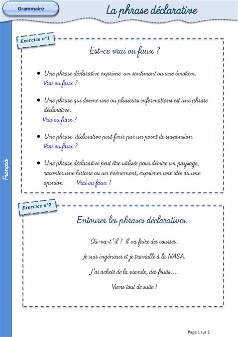 Ma 6 Lecon Phrase Declarative Grammaire Ma