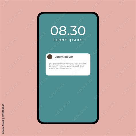 Smartphone Mockup Screen With New Notification Notification Boxes