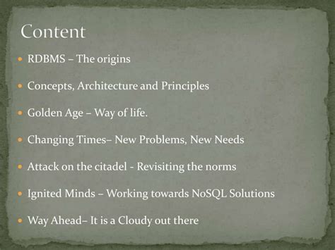 Rdbms To Nosql An Overview Pptx