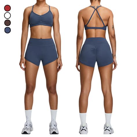 Women Gym Suit Spandex Fitness Outfit Quick Dry Sports Bra Gym Shorts