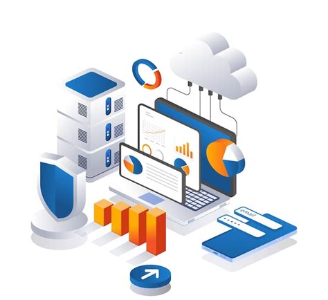 Premium Vector Business Hosting Analysis Data Server