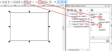 Svg Inkscape Why Do Coordinates In Gui And Xml Differ Graphic