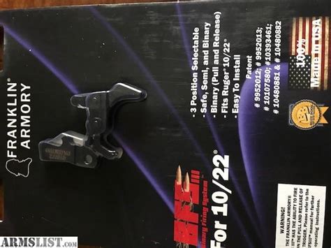 For Sale Franklin Binary Trigger For 10 22 Near Broken Arrow Tulsa Ok 13070974