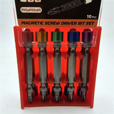 قیمت و خرید سری پیچ گوشتی دو سر چهار سو زن مدل مگنت دار کد Ph2 65 مجموعه 10 عددی